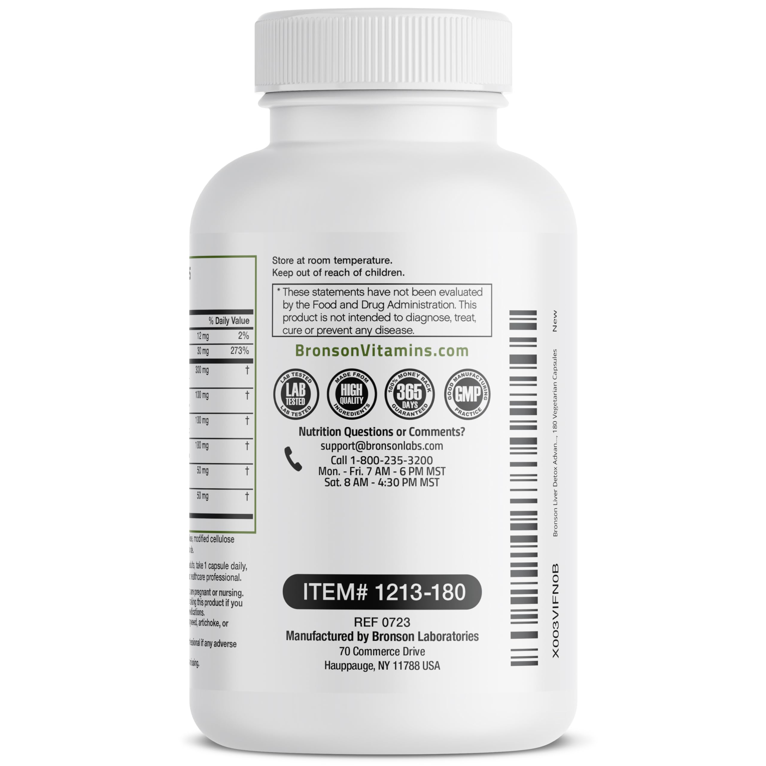 Bronson Liver Detox Advanced Detox & Cleansing Formula Supports Health Liver Function with Milk Thistle, Dandelion Root, Turmeric, Artichoke Leaf & More, Non-GMO, 180 Vegetarian Capsules