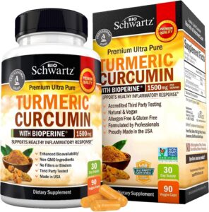 turmeric curcumin with black pepper extract 1500mg - high absorption ultra potent turmeric supplement with 95% curcuminoids and bioperine - non gmo turmeric capsules for joint support - 90 capsules