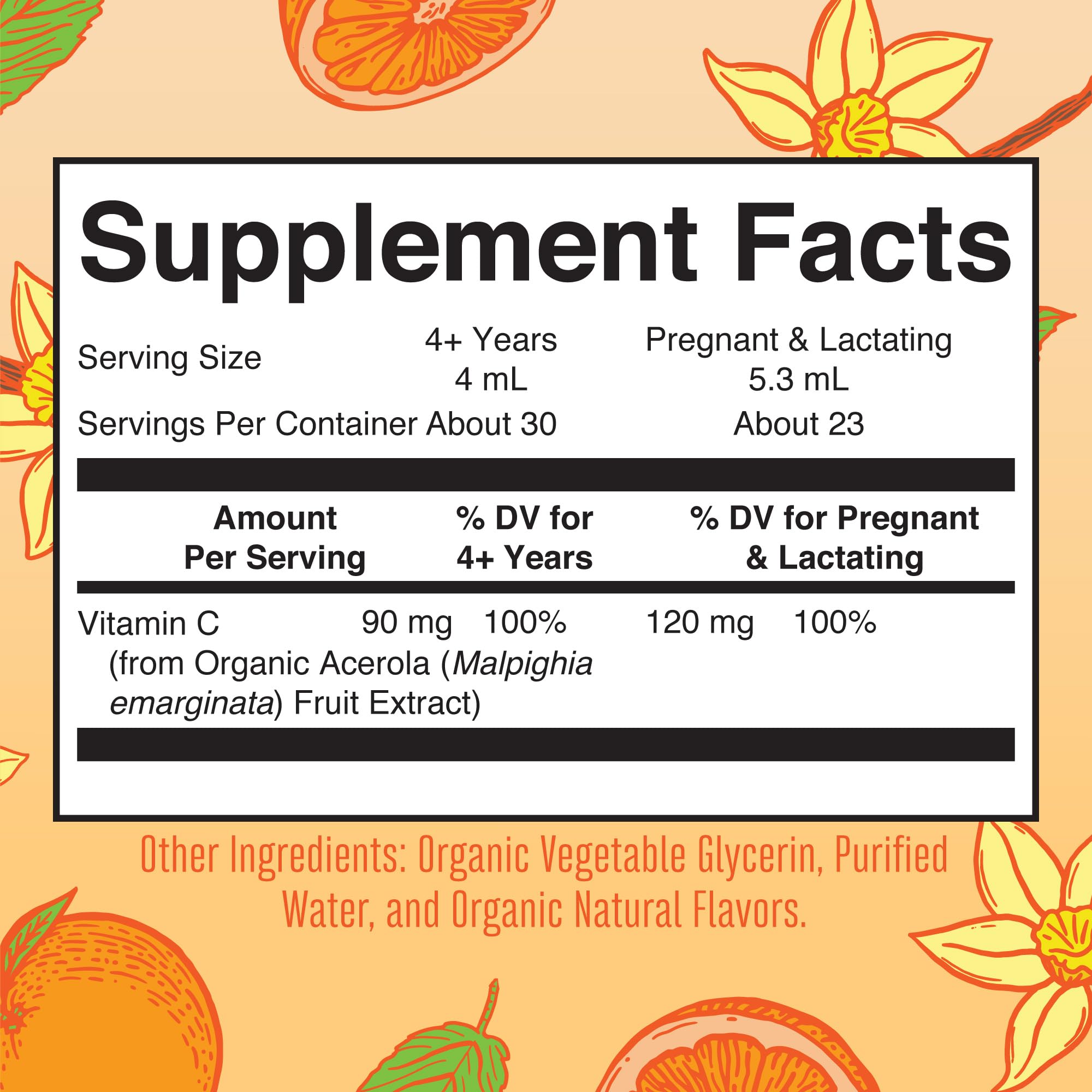 Organic Vitamin C Supplement by MaryRuth's | Liquid Vitamin C Liquid Drops for Adults & Kids | Immune Support Supplement for Overall Health | Vegan | Non-GMO | Gluten Free | 4 Fl Oz