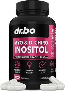 myo-inositol & d-chiro inositol supplement capsules - 40:1 ratio hormone balance for women with vitamin b8 - fertility supplements for women to regulate menstrual cycle, support ovarian health & pcos