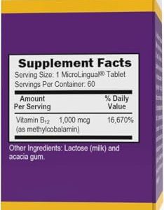 Superior Source No Shot Vitamin B12 Methylcobalamin 1000 mcg, Quick Dissolve MicroLingual Tablets, 60 Count, Active Form of B12, Supports Energy Production, Nervous System Support, Non-GMO