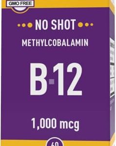 Superior Source No Shot Vitamin B12 Methylcobalamin 1000 mcg, Quick Dissolve MicroLingual Tablets, 60 Count, Active Form of B12, Supports Energy Production, Nervous System Support, Non-GMO