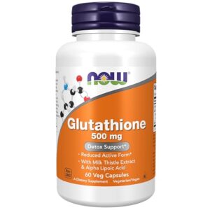 now supplements, glutathione 500 mg, with milk thistle extract & alpha lipoic acid, free radical neutralizer*, 60 veg capsules