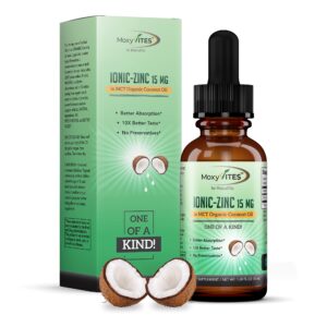 organic zinc supplements for kids, adults - zinc sulfate - liquid zinc supplement - pure ionic zinc drops in coconut oil for immune support, skin - no preservatives & great taste - 100 vegan servings