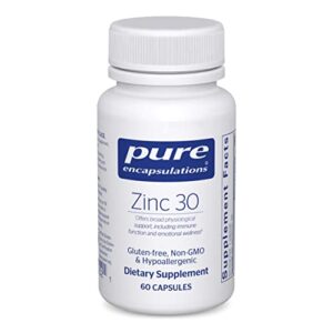 pure encapsulations zinc 30 mg - highly absorbable - for immune system support - zinc picolinate - 60 capsules