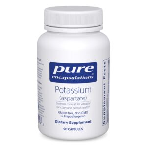 pure encapsulations potassium (aspartate) | hypoallergenic supplement to support nerves, muscles, blood flow, and cardiovascular health | 90 capsules