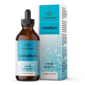 herbamama lomatium tincture - organic lomatium root drops (4 fl oz (pack of 1))