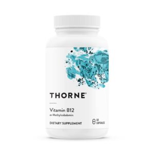 thorne vitamin b12 - as methylcobalamin - supports heart and nerve health, blood cell function, healthy sleep, and methylation - gluten-free, soy-free, dairy-free - 60 capsules