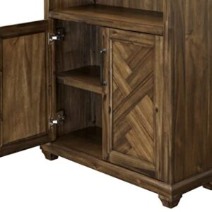 Martin Furniture Traditional Wood Doors, Office Shelving, Storage Cabinet, Fully Assembled, Brown Bookcase