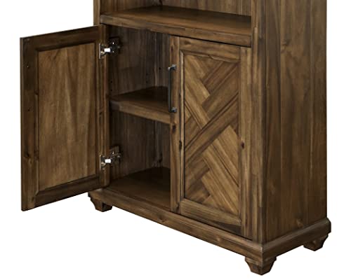 Martin Furniture Traditional Wood Doors, Office Shelving, Storage Cabinet, Fully Assembled, Brown Bookcase