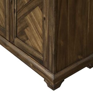 Martin Furniture Traditional Wood Doors, Office Shelving, Storage Cabinet, Fully Assembled, Brown Bookcase