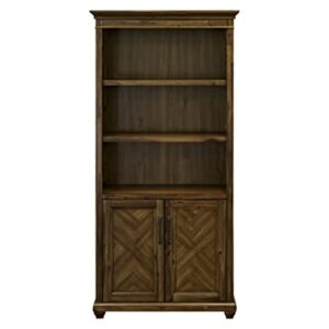 Martin Furniture Traditional Wood Doors, Office Shelving, Storage Cabinet, Fully Assembled, Brown Bookcase