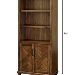 Martin Furniture Traditional Wood Doors, Office Shelving, Storage Cabinet, Fully Assembled, Brown Bookcase