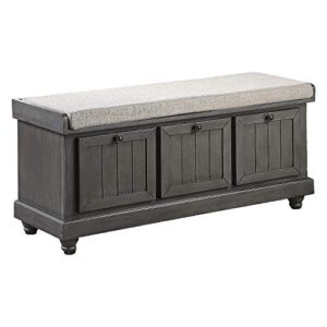 lexicon ganza lift-top storage bench, 44-inch, gray