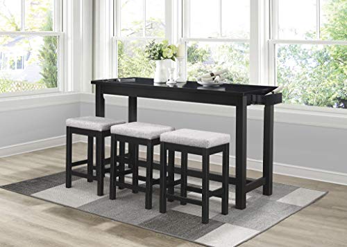 Homelegance 4-Piece Counter Height Dinette Set, Black