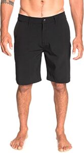 quiksilver mens union amphibian hybrid 20 inch outseam water friendly casual shorts, black solid, 36 us