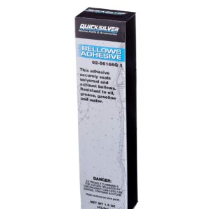 Quicksilver 86166Q1 Bellows Adhesive – Resistant to Oil, Grease, Gasoline and Water – 1.5 oz Tube