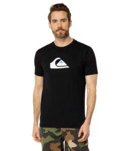 quiksilver men's comp logo tee shirt, black, small