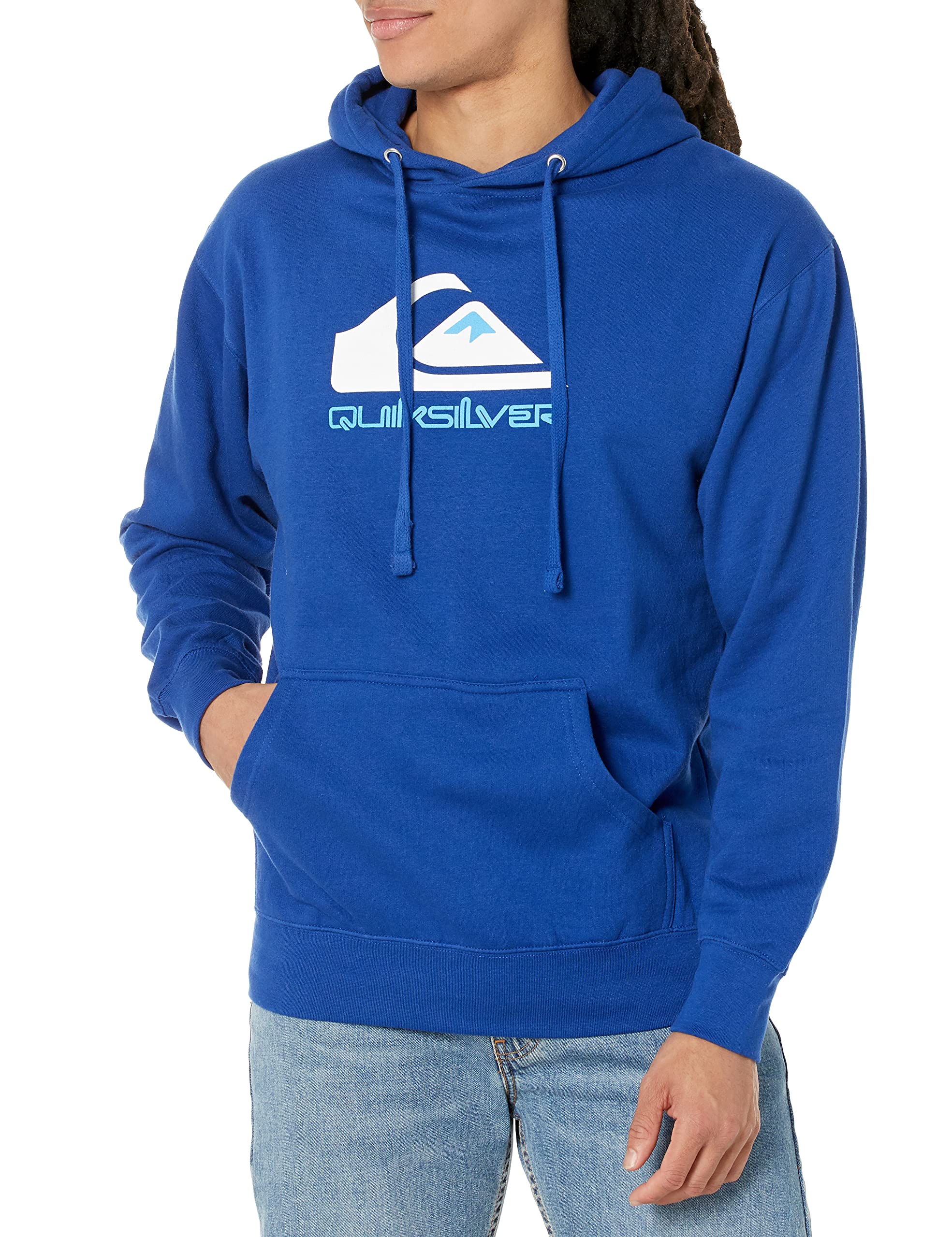 Quiksilver Men's MW Logo Hoody Hooded Fleece Sweatshirt, Royal Blue, Medium