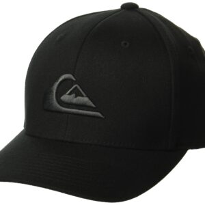 Quiksilver Men's Mountain & Wave Stretch Fit Curve Brim Hat, Black/Black, Small