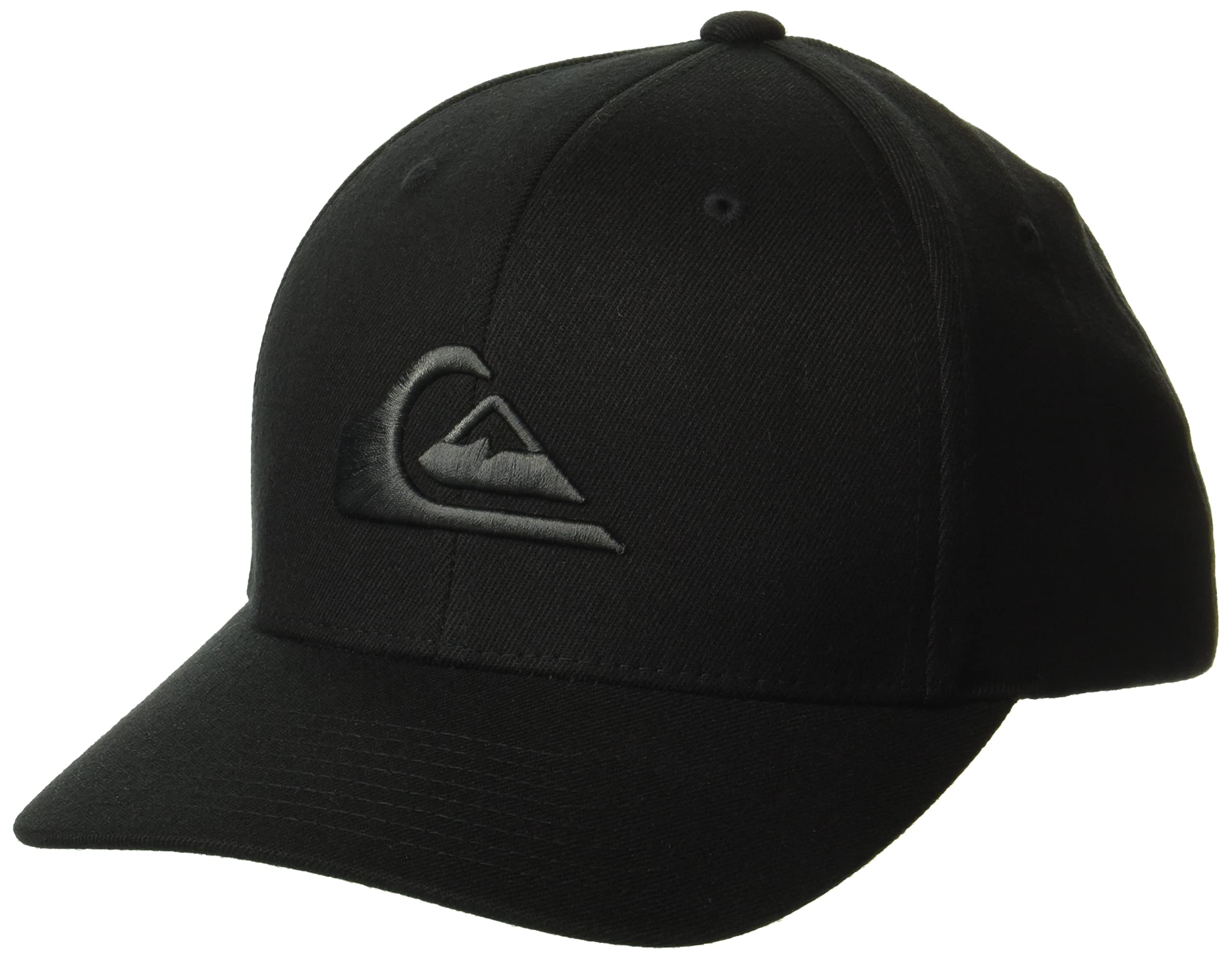 Quiksilver Men's Mountain & Wave Stretch Fit Curve Brim Hat, Black/Black, Small