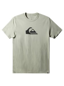 quiksilver men's comp logo tee shirt, desert sage, medium