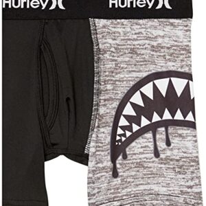 Hurley Boys' Classic Boxer Briefs (2-Pack), Dark Grey Heather Camo/Black, M