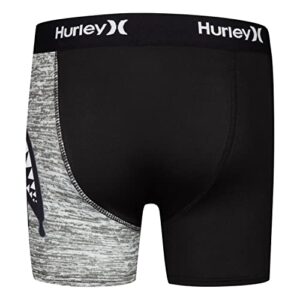 Hurley Boys' Classic Boxer Briefs (2-Pack), Dark Grey Heather Camo/Black, M