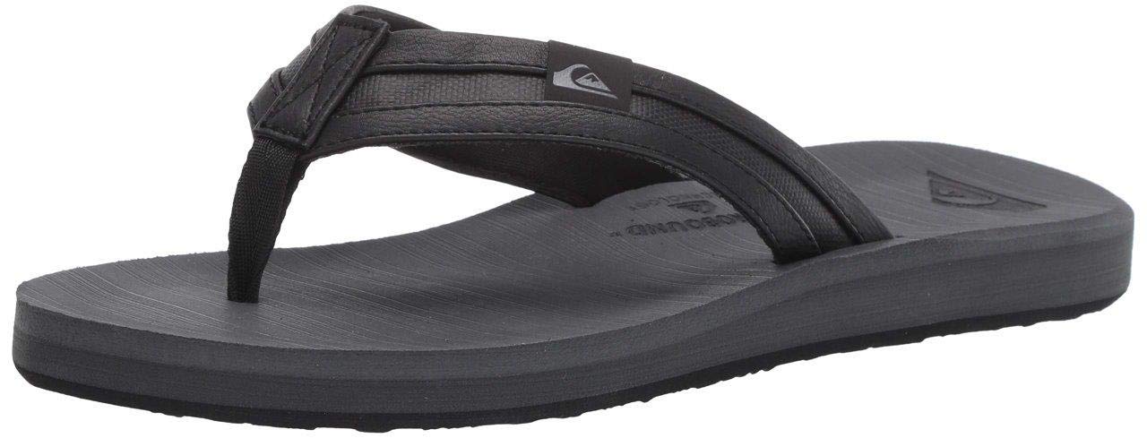 Quiksilver Men's Carver Squish Flip-Flop, Black/Grey/Black, 12(45) M US