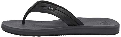 Quiksilver Men's Carver Squish Flip-Flop, Black/Grey/Black, 12(45) M US