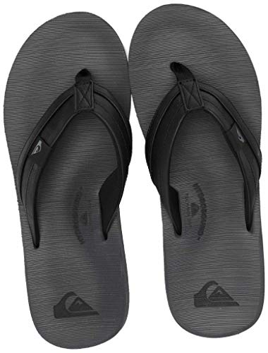 Quiksilver Men's Carver Squish Flip-Flop, Black/Grey/Black, 12(45) M US