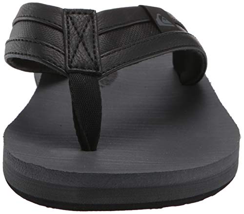 Quiksilver Men's Carver Squish Flip-Flop, Black/Grey/Black, 12(45) M US