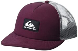 quiksilver men's omnipotent trucker hat, ruby wine, one size