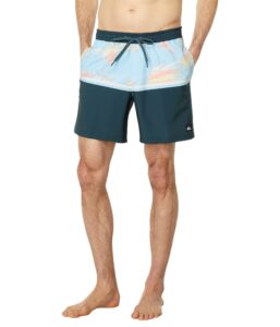 quiksilver men's standard surfsilk division 17 volley swim trunk boardshort, midnight navy, x-large