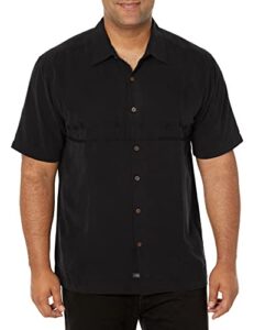 quiksilver waterman men's tahiti palms 4 button up floral collared shirt, black, xl