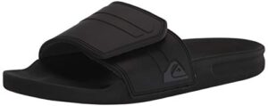 quiksilver men's sandal, black/grey/black rivi slide adjust, 12