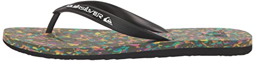 Quiksilver Men's Molokai Recycled 3 Point Sandal Flip Flop, Black/Blue/Black, 7