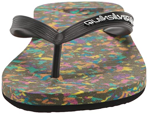 Quiksilver Men's Molokai Recycled 3 Point Sandal Flip Flop, Black/Blue/Black, 7