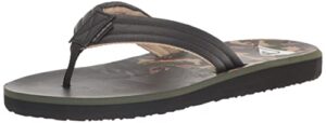 quiksilver men's carver print sandal flip-flop, green 1, 13