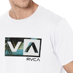 RVCA Men's Graphic Short Sleeve Crew Neck Tee Shirt, Balance Box/White, Large