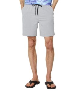 quiksilver men's taxer heather amphibian 18 hybrid short, sleet, large