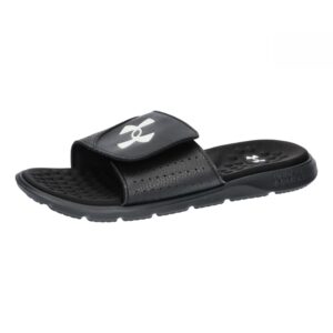 under armour men's ignite pro slide, (001) black/black/white, 12, us