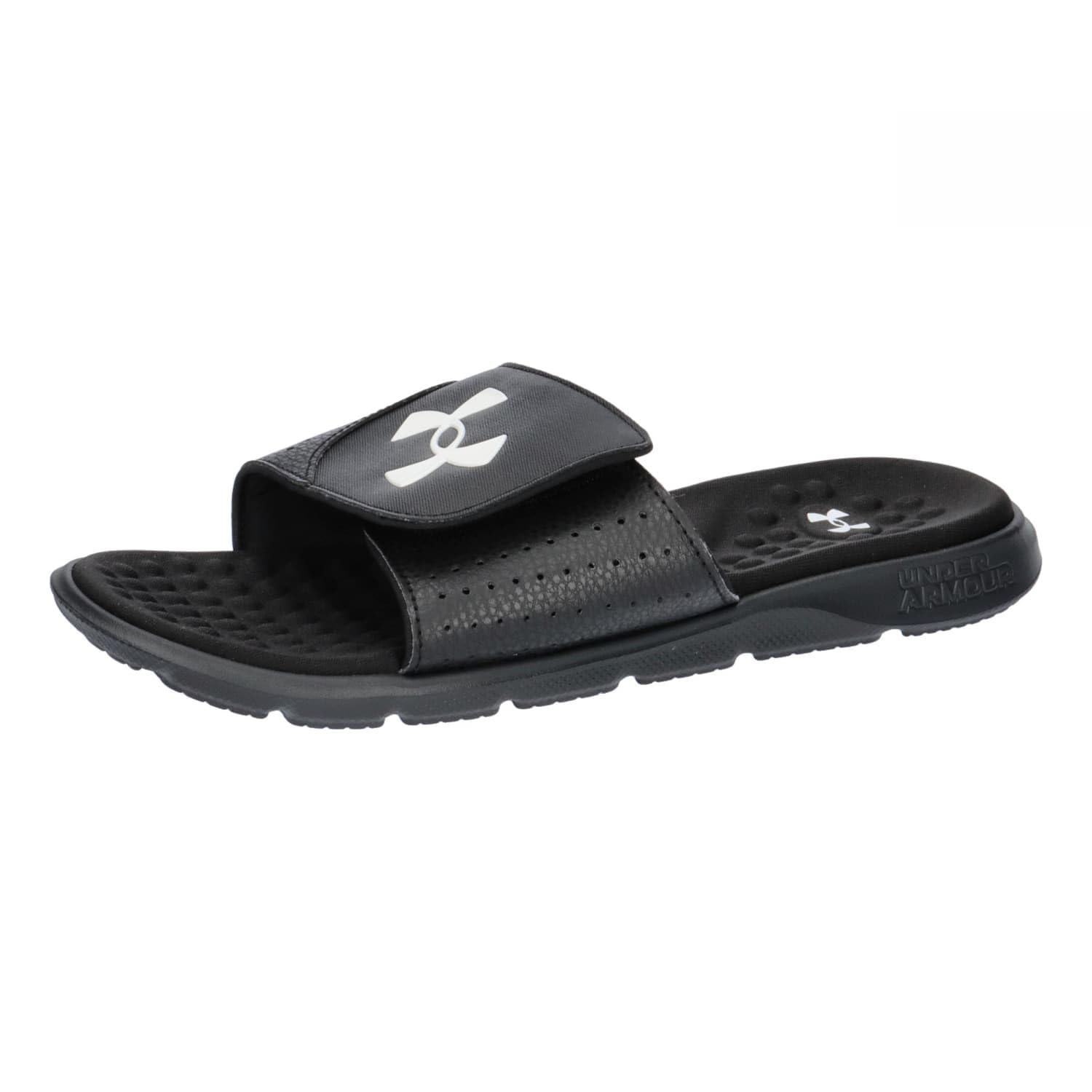 Under Armour Men's Ignite Pro Slide, (001) Black/Black/White, 12, US