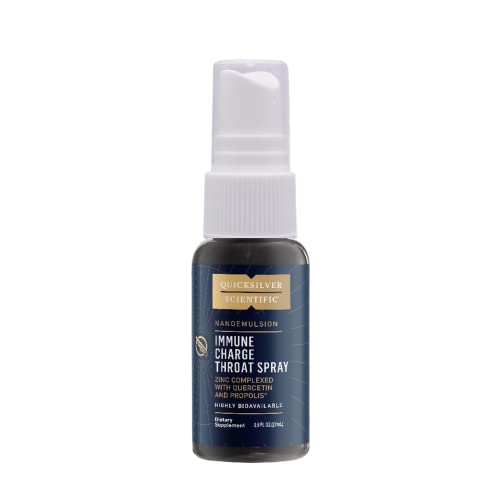 Quicksilver Scientific Immune Charge+ Zinc Throat Spray - Immune Support Liquid Zinc Supplement with Quercetin - 'Throat Coat' with Liposomal Absorption Technology (0.9 fl oz / 27ml)