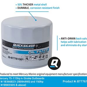 Quicksilver by Mercury Marine 877761Q01 Oil Filter for Select Mercury and Mariner 75-115hp Outboards and 150hp EFI 4-Stroke Outboards