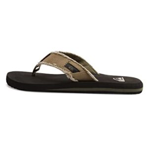 Quiksilver Men's Monkey Abyss 3 Point Sandal, Green/Black/Brown, 8 M US