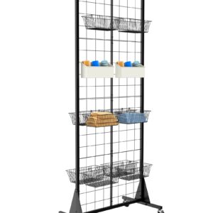 Blasinc Gridwall Panel Display Stand 2' x 5.5' Ft Heavy Movable Floorstanding Detachable Girdwall for Easy Transport, Standing Grid Towe Display Rack for Retail and Craft FairGrid Wall Panels