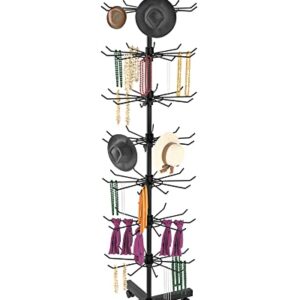 IPEXI Retail Display Stand 7 Tier for Store Display Movable Shop Spinner Jewelry Keyring Socking Hats Toys Show Rack, Black, 17''D x 17''W x 63''H