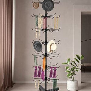 IPEXI Retail Display Stand 7 Tier for Store Display Movable Shop Spinner Jewelry Keyring Socking Hats Toys Show Rack, Black, 17''D x 17''W x 63''H