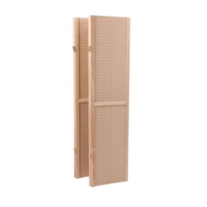 SSWBasics 5 Foot 4-Panel Folding Pegboard Display, Display Walls for Craft Shows, Privacy Screen Natural Wood Room Divider, Perfect for Trade Shows, Flea Markets, and Home Organization